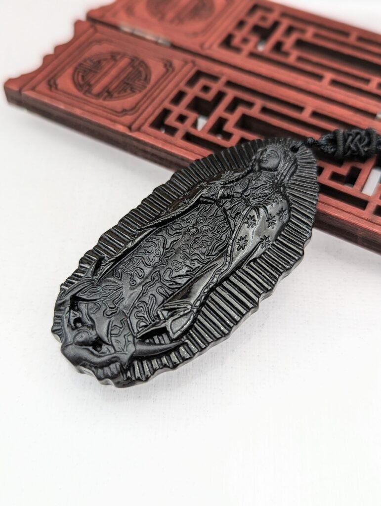 Black Jade Virgin Mary pendant - JADE BROTHERS JEWELRY